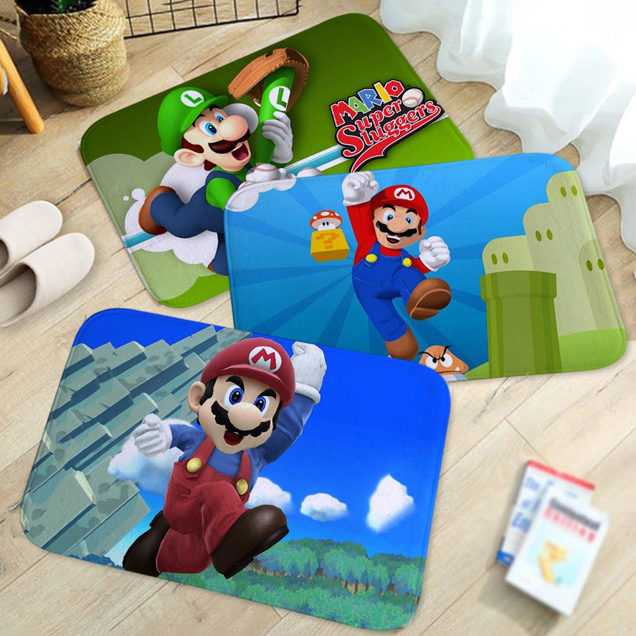Tapete Protetor De Piso Super Mario Bros Com Estampa " Bem-Vindo ...