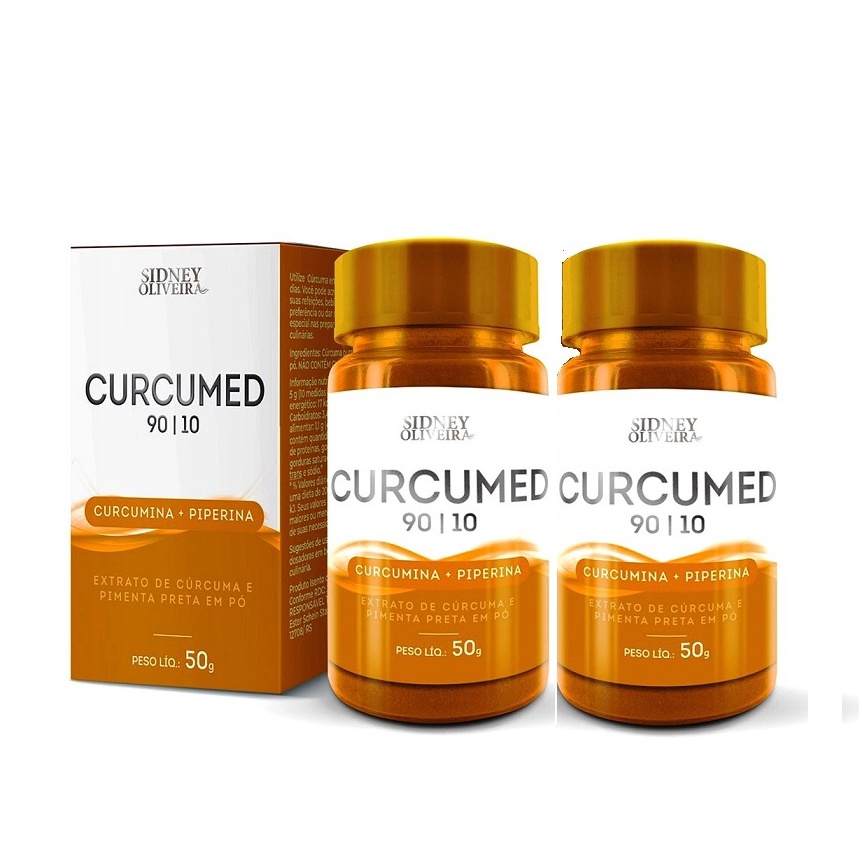 3 POTES DE CURCUMED 90/10 CURCUMINA + PIPERINA EM PÓ TOTAL 150G SIDNEY ...