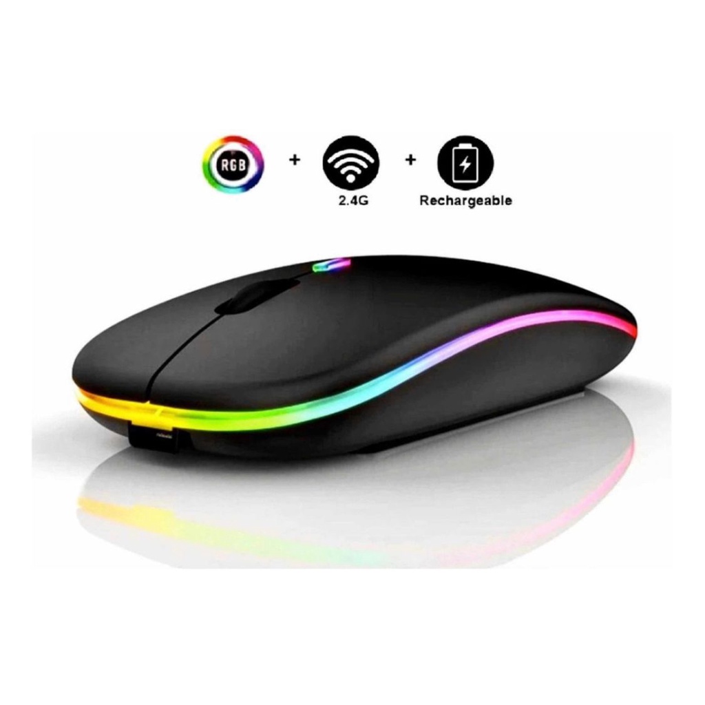 Mouse sem fio Recarregável Wireless Gamer Led Rgb 2.4 Ghz Sem Fio Alta Qualidade | Shopee Brasil
