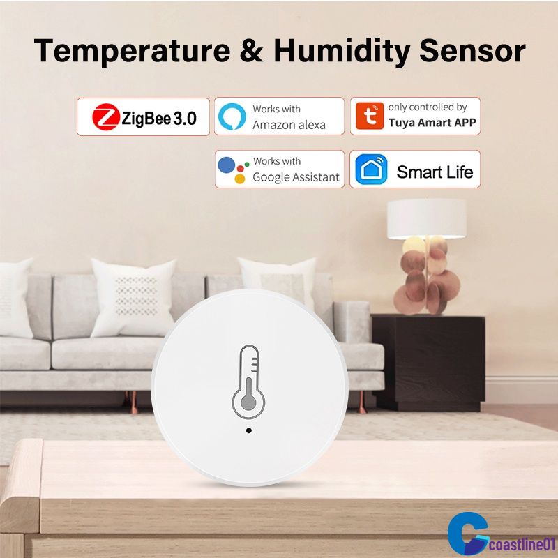 Sensor inteligente de temperatura e umidade Tuya ZigBee suporte Smart ...