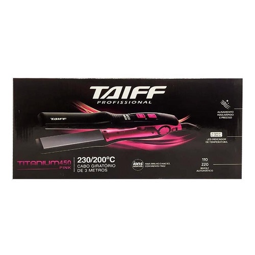 Prancha Chapinha Taiff Titanium 450 Color Pink Bivolt | Shopee Brasil