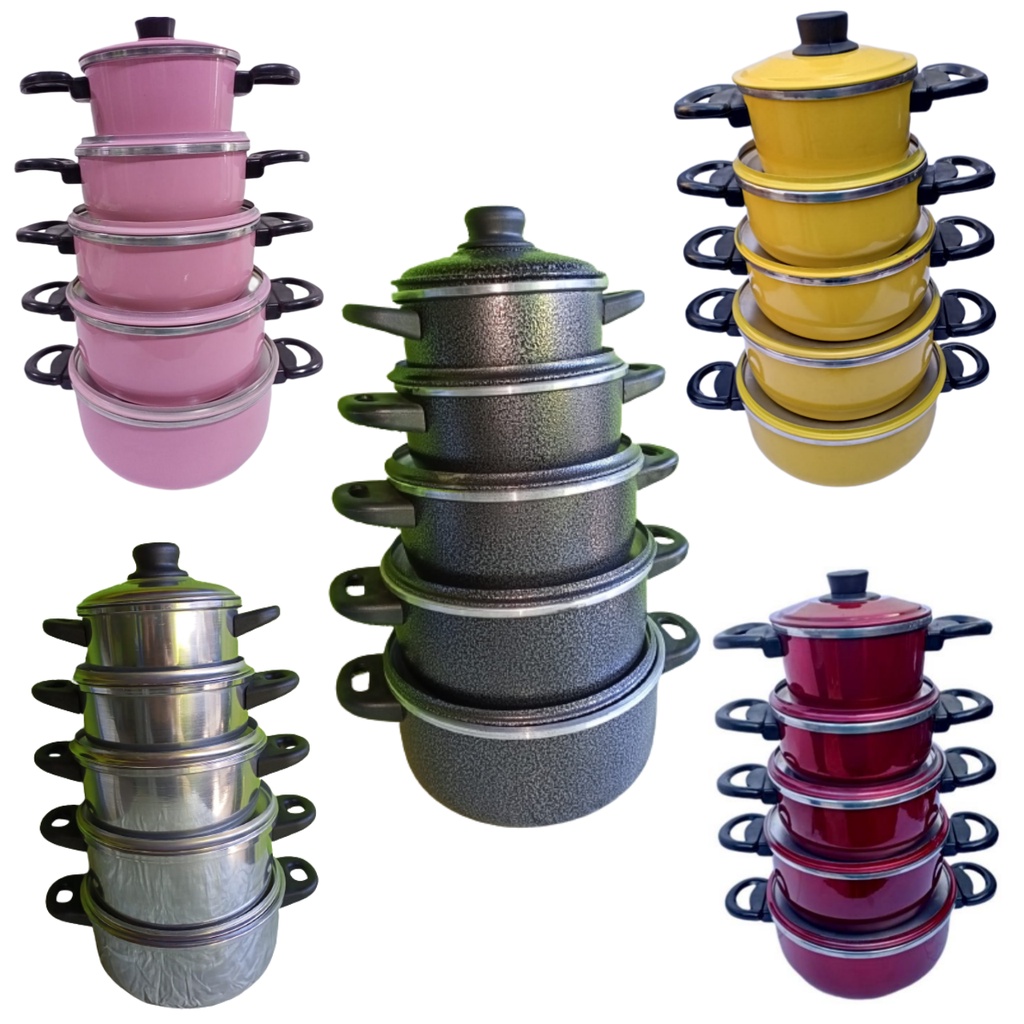 conjunto de panelas color, panelas rosa, panelas preta, panelas amarela ...