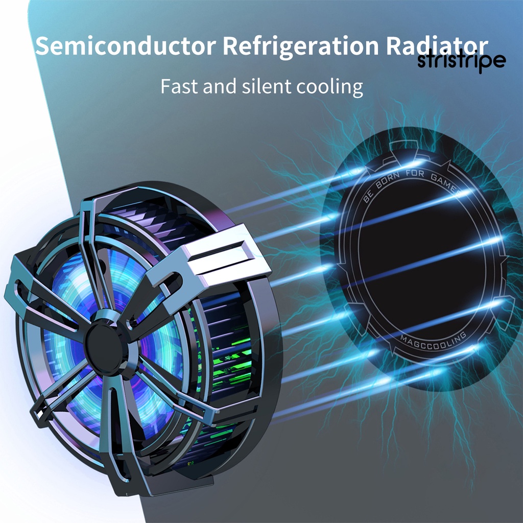 (STR) X12 Phone Cooling Fan Quick Cooling Mute RGB Cool Light Magnetic ...
