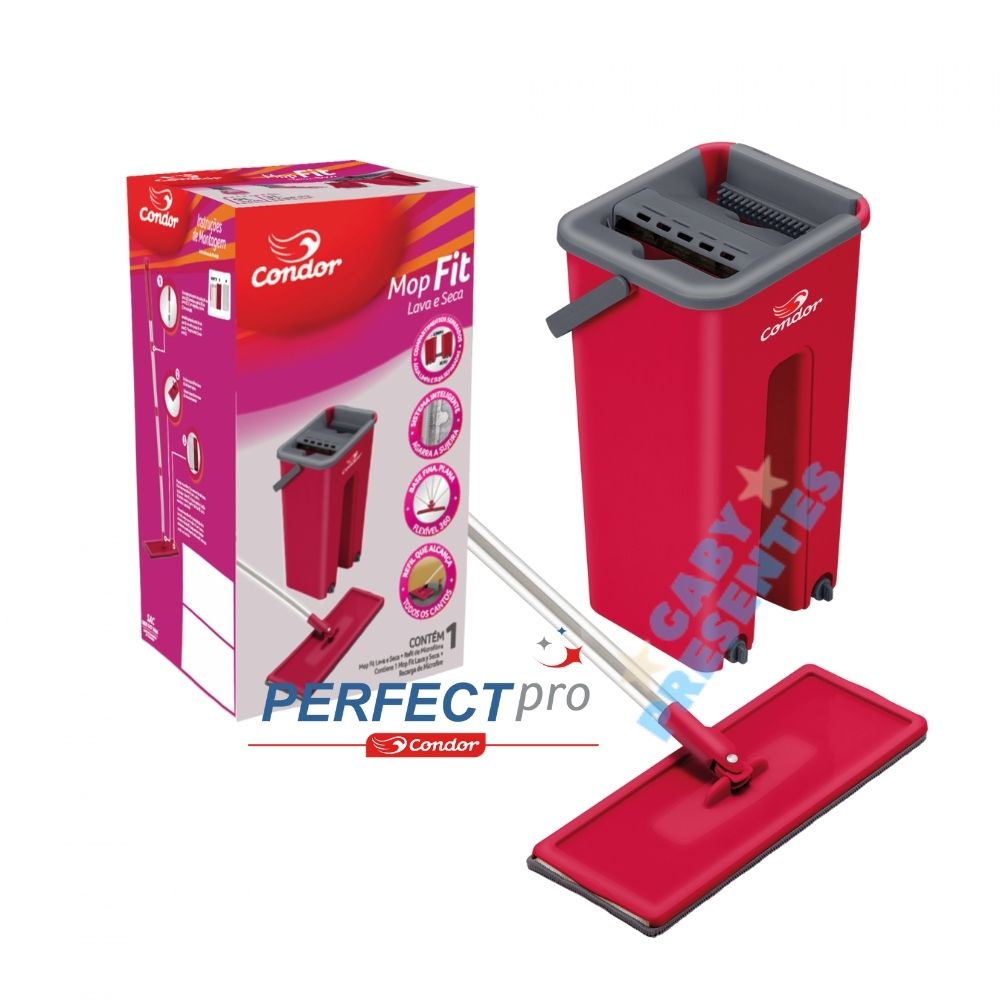 Mop Condor Fit Com Refil Extra Balde Duplo | Shopee Brasil