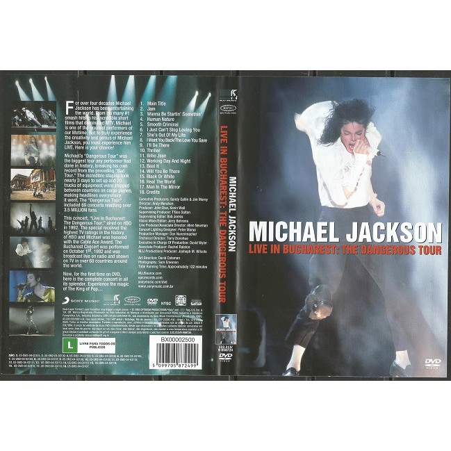 DVD Michael Jackson (Live in Bucharest - The Dangerous Tour) | Shopee Brasil