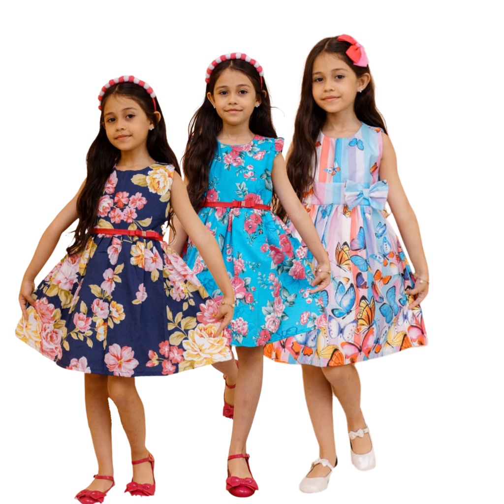 Vestido Feminino Infantil Menina Moda Infanto Juvenil | Shopee Brasil
