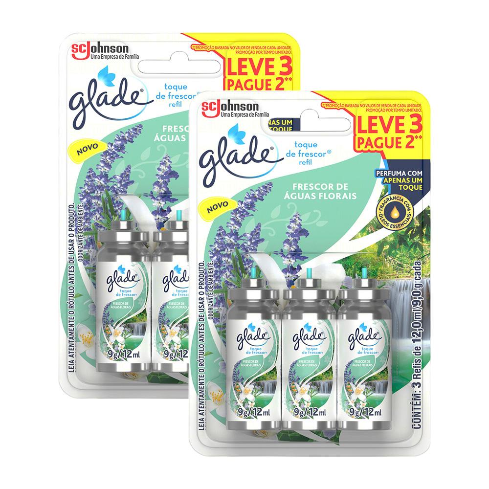 Kit 6 Refil Odorizador Glade Águas Florais 12ml | Shopee Brasil