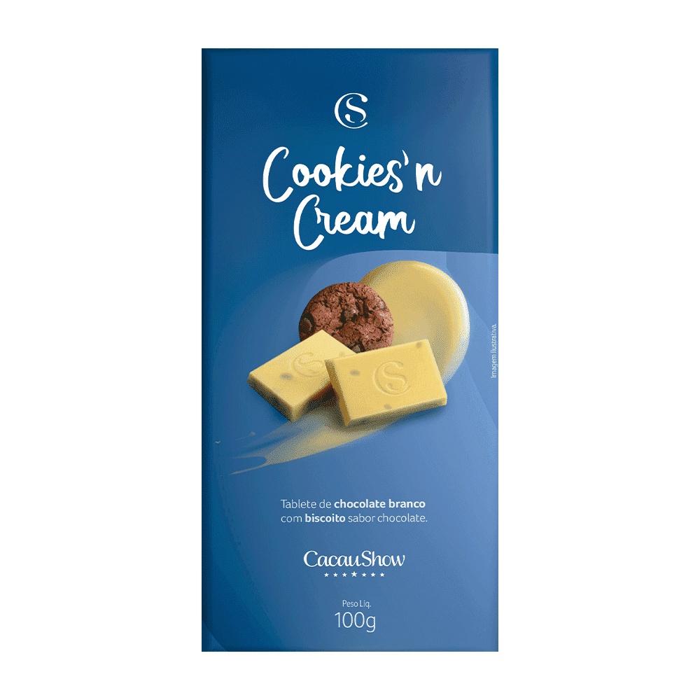 Tablete Cookies'N Cream 100G Cacau Show | Shopee Brasil