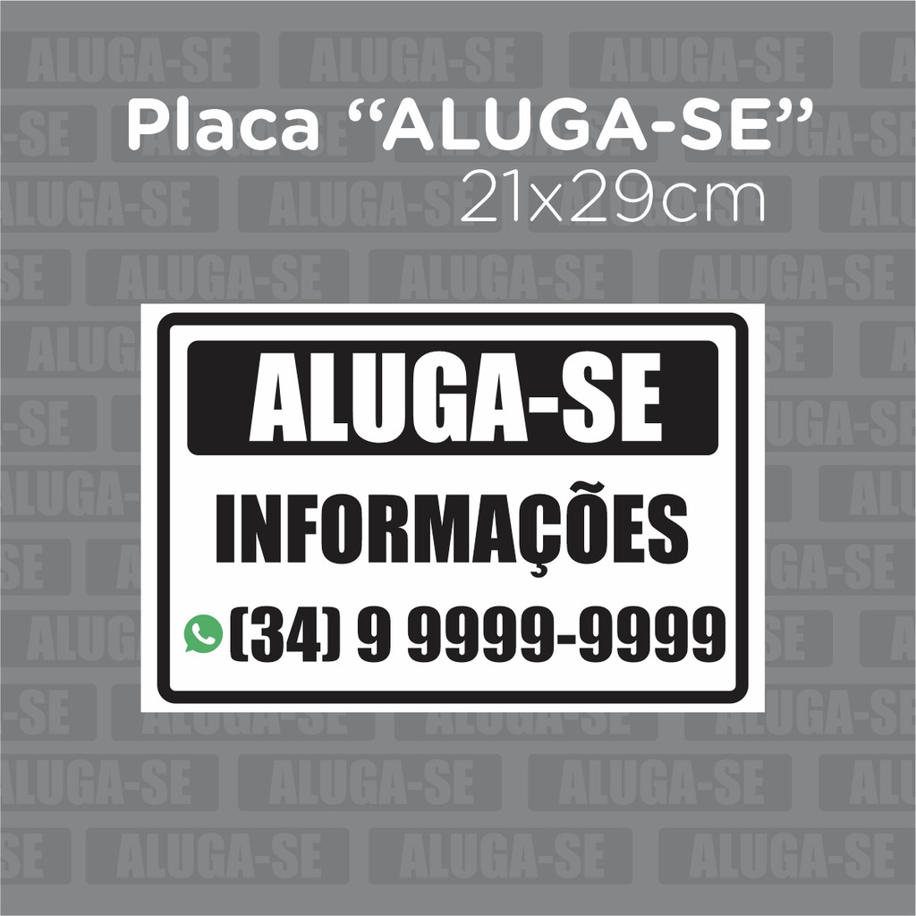 Placa Aluga-se pvc A4 | Shopee Brasil