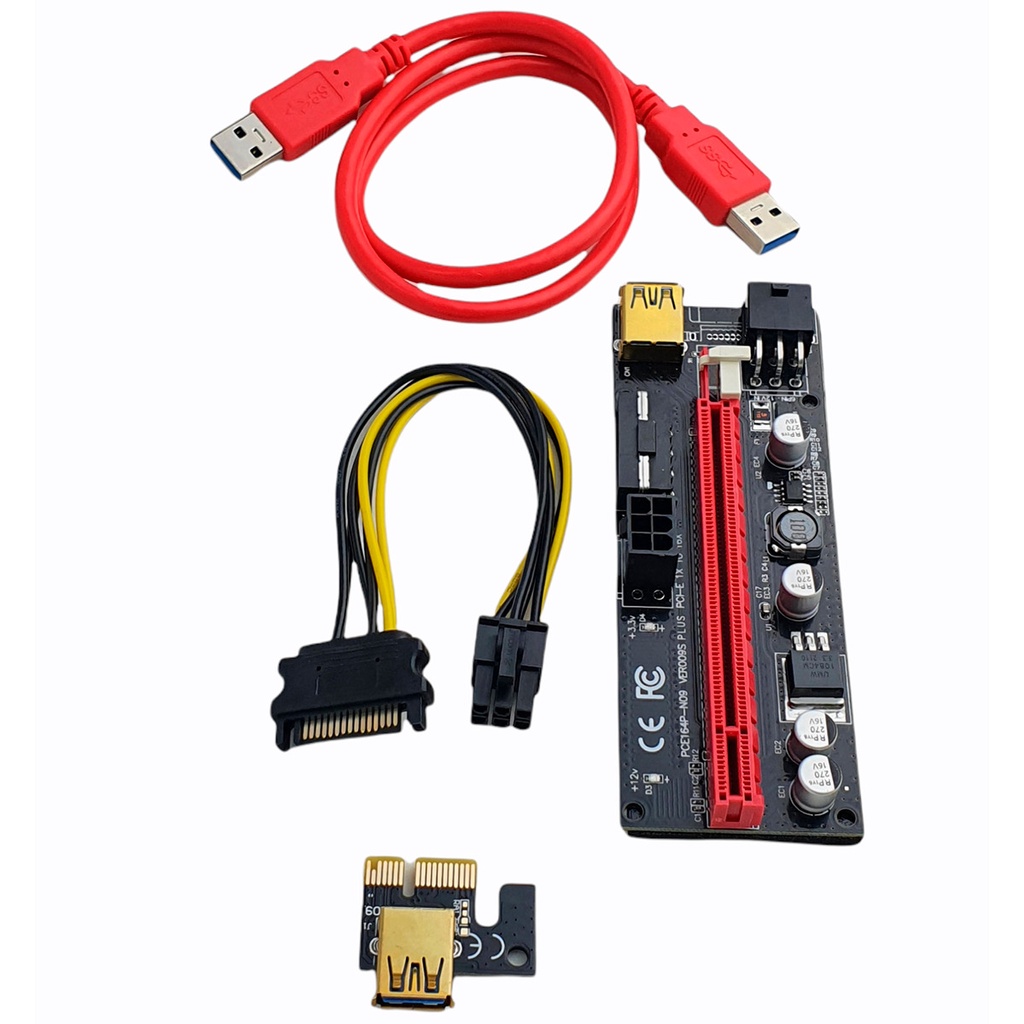 Placa Riser Pci-e Express Ver009s Usb 3.0 Extensor Ethereum | Shopee Brasil