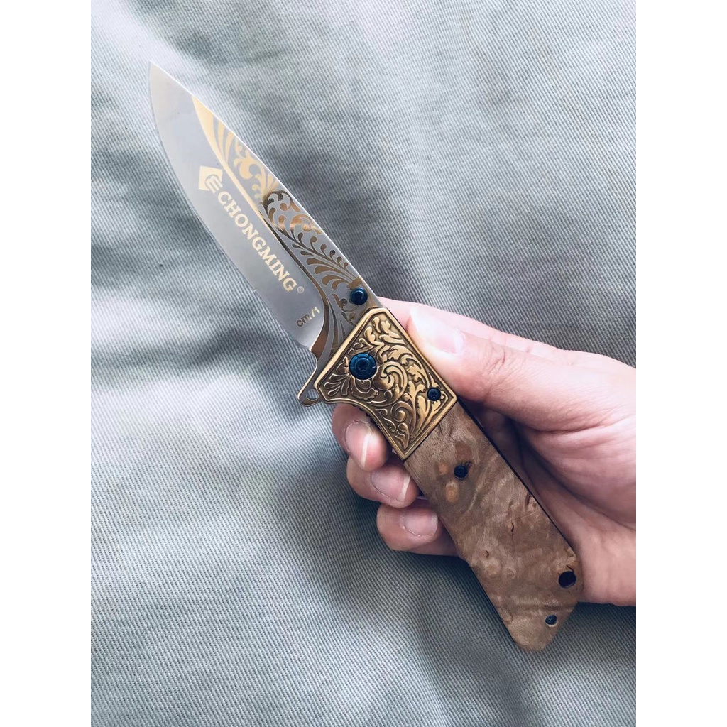 Canivete Browning Titanium Cabo Em Madeira Linha CHONGMING Cm-71 ...