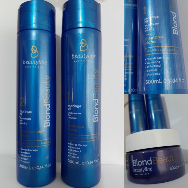 Kit capilar/shampoo/condicionador/máscara(BEAUTYLINE) | Shopee Brasil