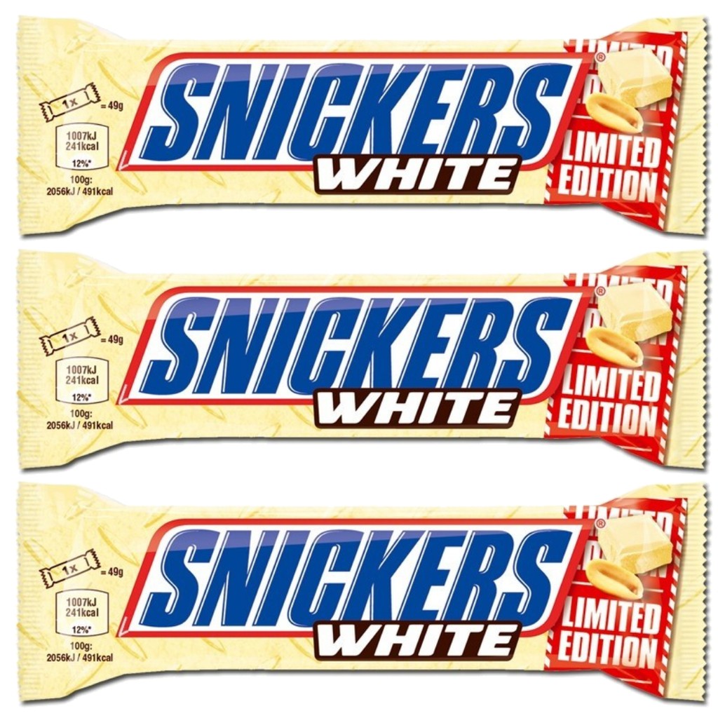 3 Snickers White - Branco De Caramelo E Amendoim Importado | Shopee Brasil