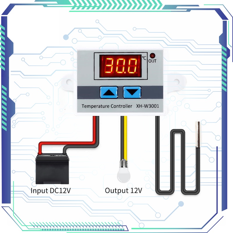 Controlador Digital De Temperatura LED 10A 12V 24V 220VAC XH-W3001 Para Interruptor De ...