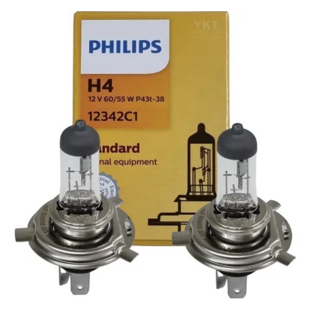 Par Lampada Philips Halogena H4 12v 60w/55w Standard 12342c1 | Shopee Brasil