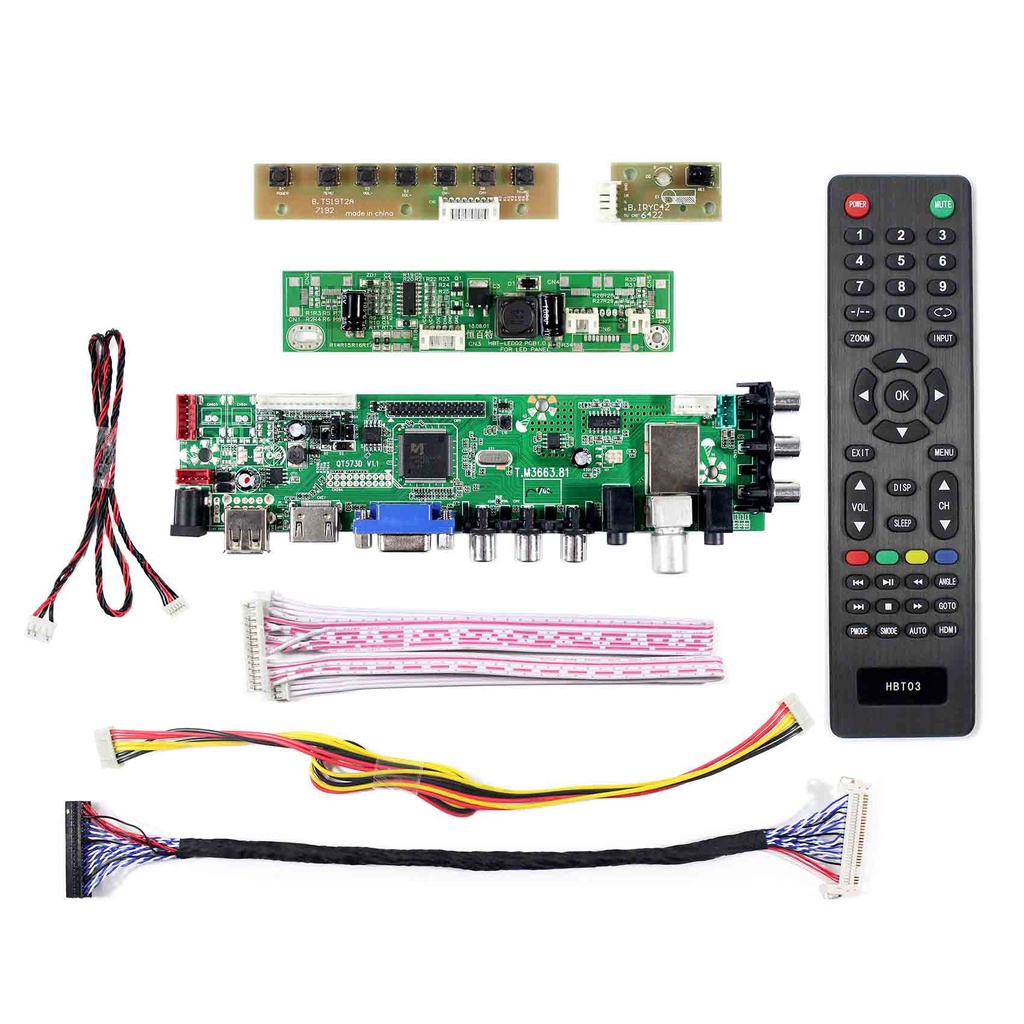 Placa Controladora AV USB ATV Para 30 pin 1920x1080 21.5 " 23 " 23.6 " 27 " Hm215w1-500 M215HW03 ...