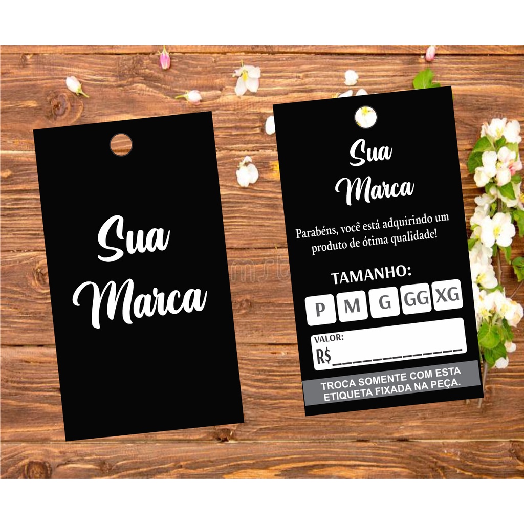 Tag para roupa personalizada 100un. | Shopee Brasil