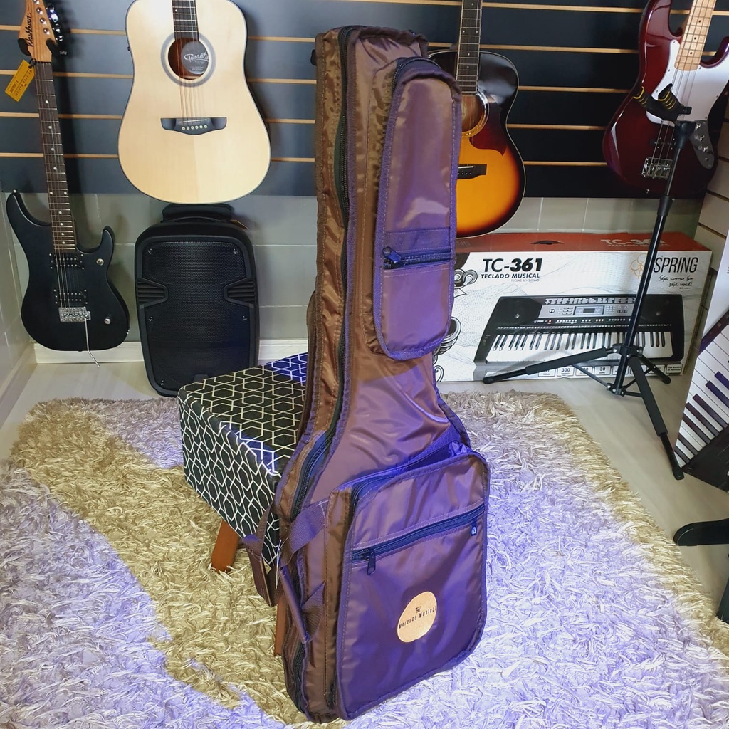 CAPA GUITARRA PREMIUM - NYLON 70 MARROM | Shopee Brasil