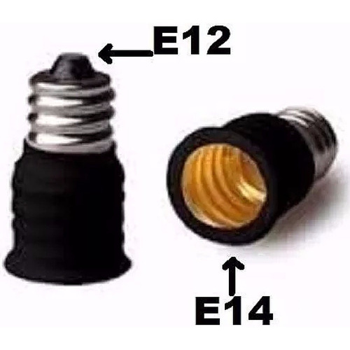 Adaptador Rosca E12 Para E14 1 Lote Com 5 Unidades Preta | Shopee Brasil