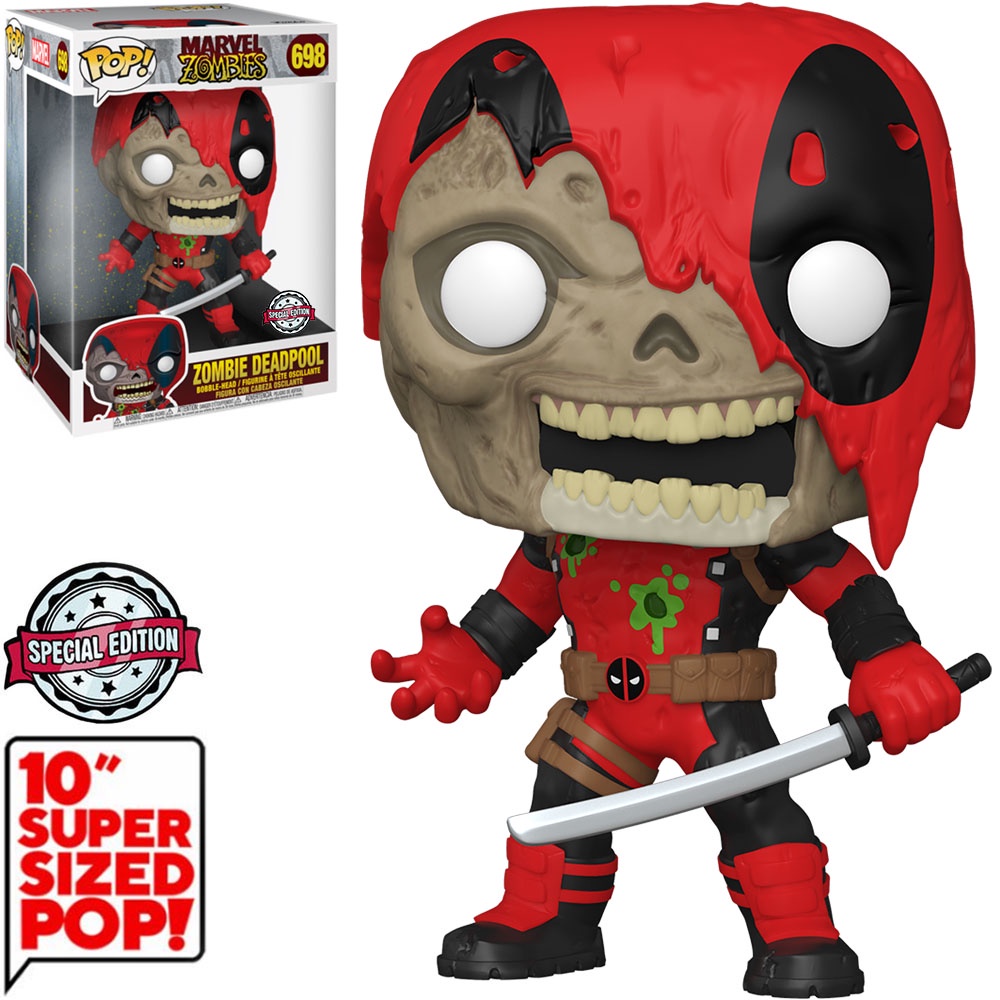 FUNKO POP MARVEL ZOMBIES EXCLUSIVE - ZOMBIE DEADPOOL #698 (SUPER SIZED ...