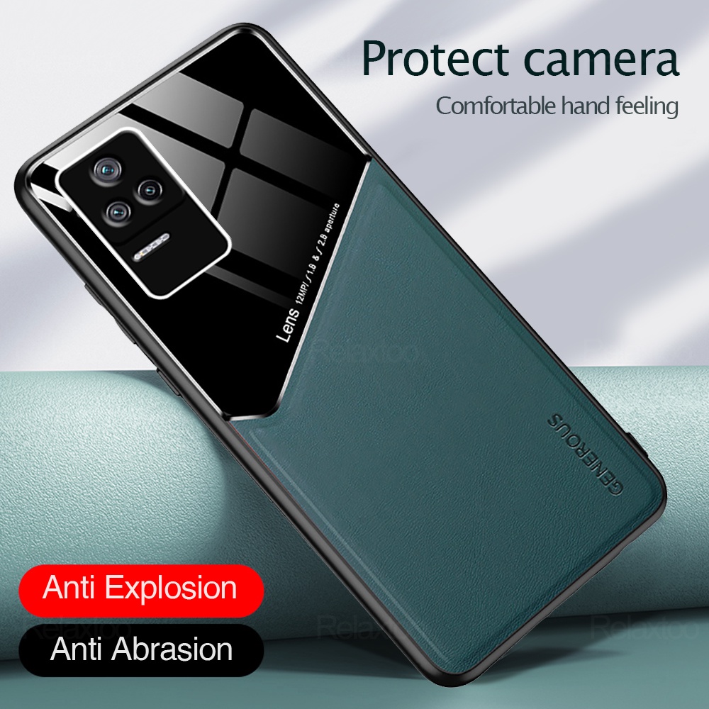 poko f4 Textura De Couro Do Carro Capa Magnética Suporte Para xiaomi ...