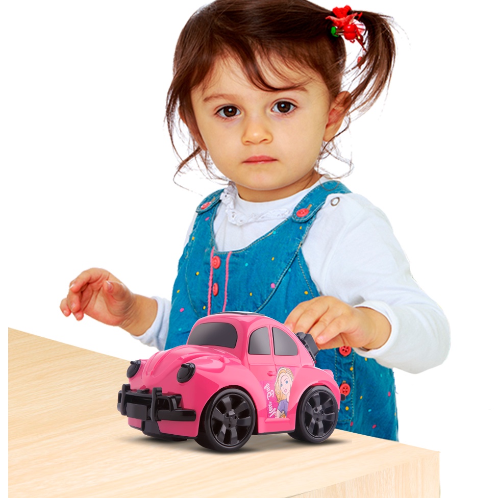 Carrinho Fusca Rosa De Brinquedo New Bug Princesa Charmosa estilo barbi ...