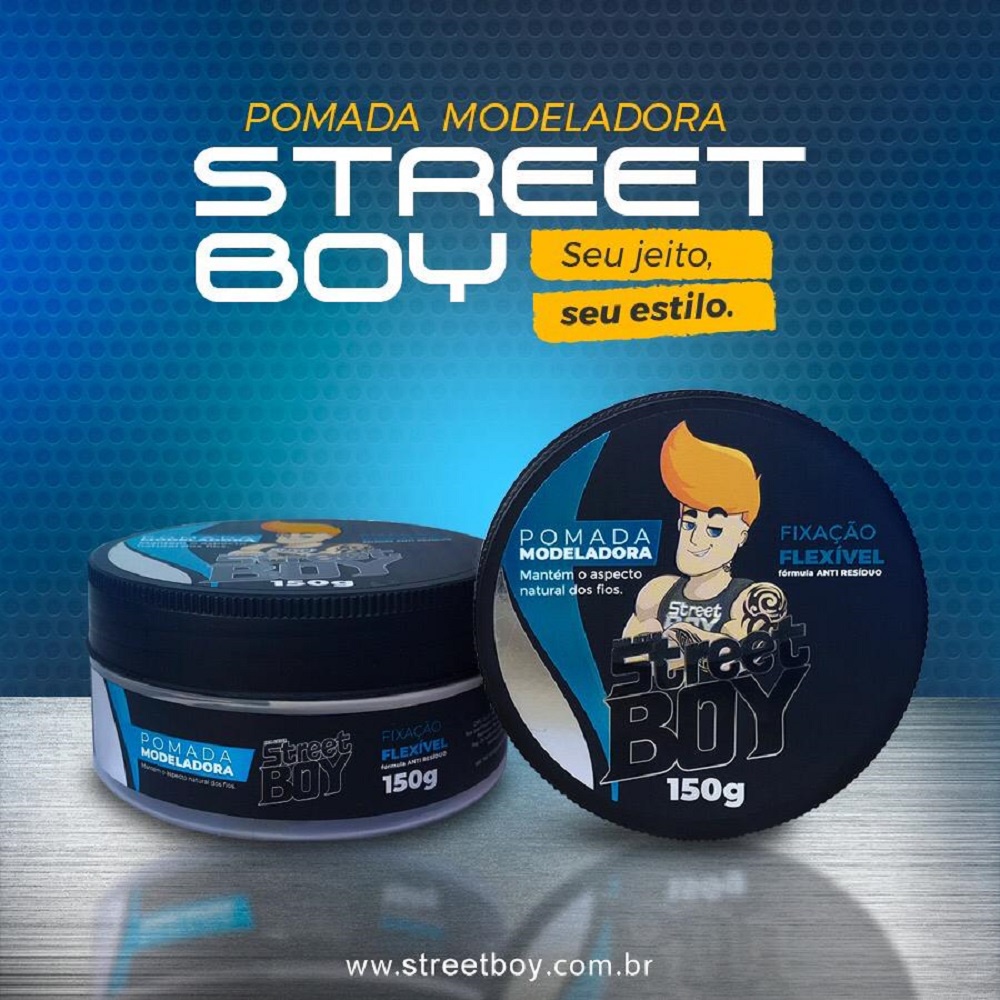 Pomada Modeladora efeito molhado Extra Forte 150g StreetBoy Man | Shopee Brasil