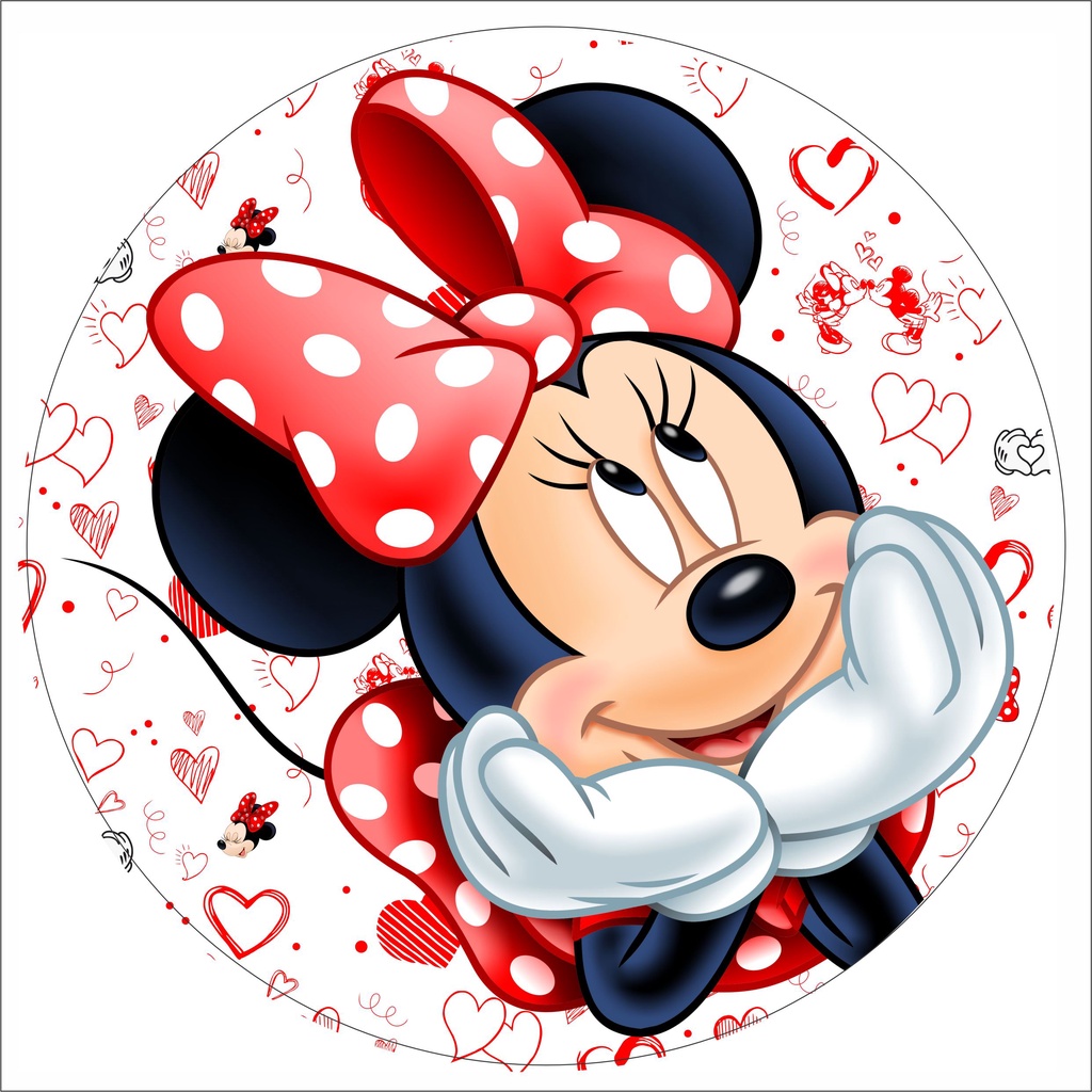 Painel Redondo Tecido Minnie Mouse | Shopee Brasil