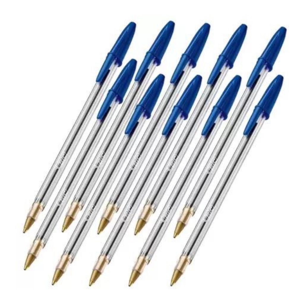 Kit de caneta bic azul com 10 unidades | Shopee Brasil