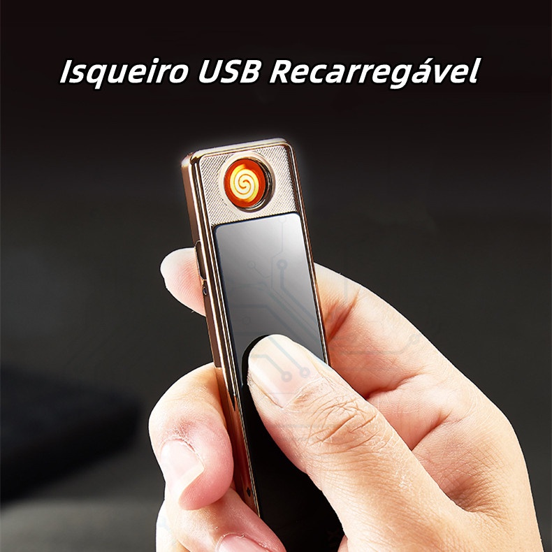 Isqueiro USB Recarregável eletrônico rechargeable acendedor esqueiro ...