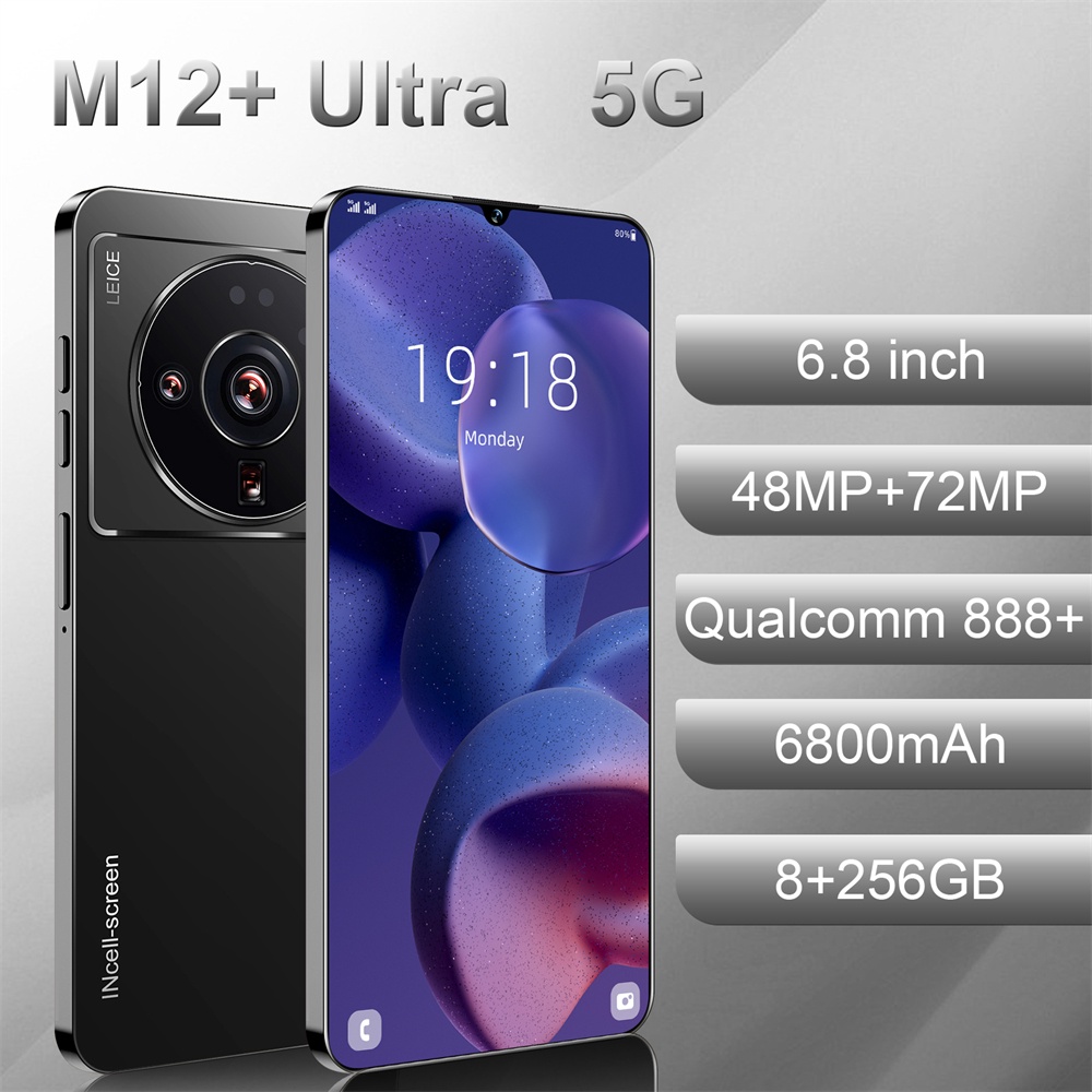 Melhor Preço Marca Novo M12 Ultra 8GB + 256GB 6.8 Polegadas Celular ...