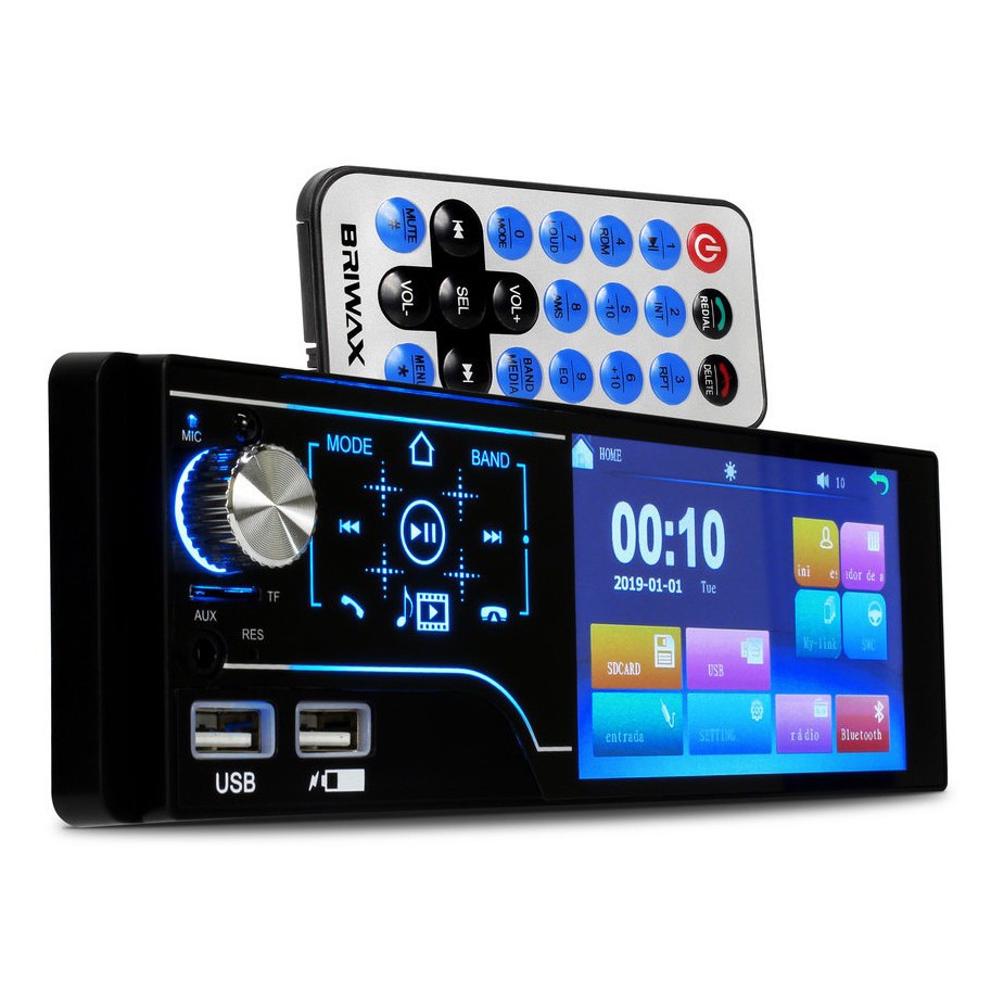 Central Multimídia Universal 1din Usb Bluetooth Espelhamento | Shopee Brasil