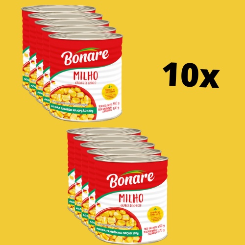 Kit c/10 Milho verde Bonare Lata 170g | Shopee Brasil