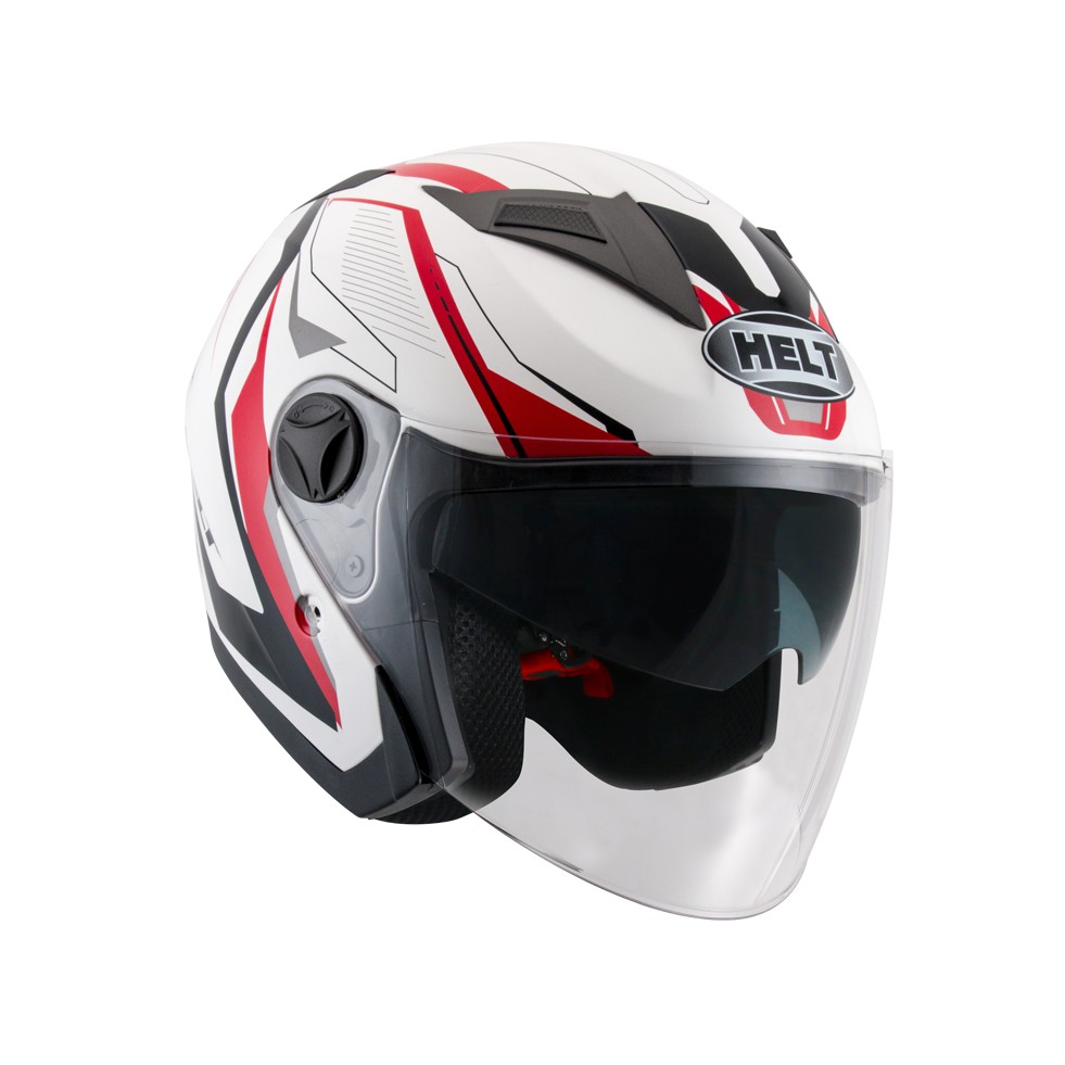 Capacete Moto Aberto Helt 868 New City Branco/Vermelho C/ Óculos ...