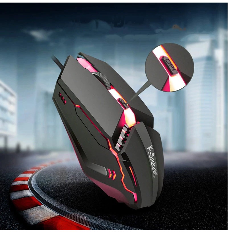 Mouse Desktop 1600 Dpi M11 E-sports Usb Luminoso K-Snake Rgb Com Fio ...