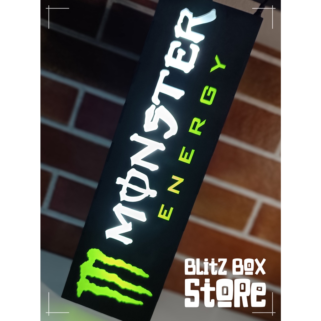 Luminária Presente Decoração Energético Cerveja tema Led Monster Energy ...