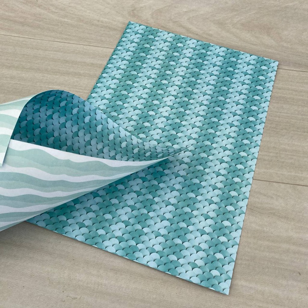 Papel Estampado Escama de Sereia para Scrapbook - 5 Folhas A4 Dupla ...