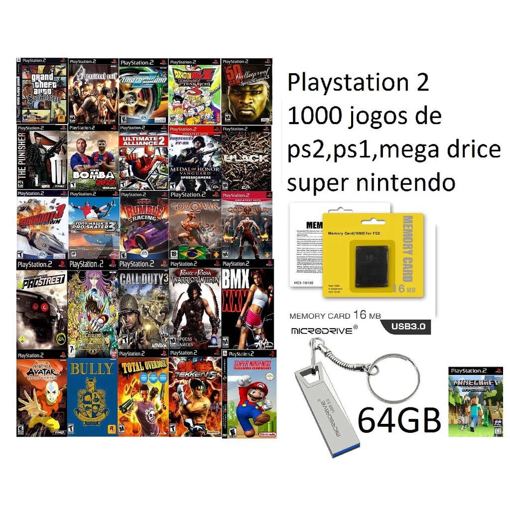 Kit Ps2 Opl + Ulaunchel + Pendriver 64gb + Memoria | Shopee Brasil