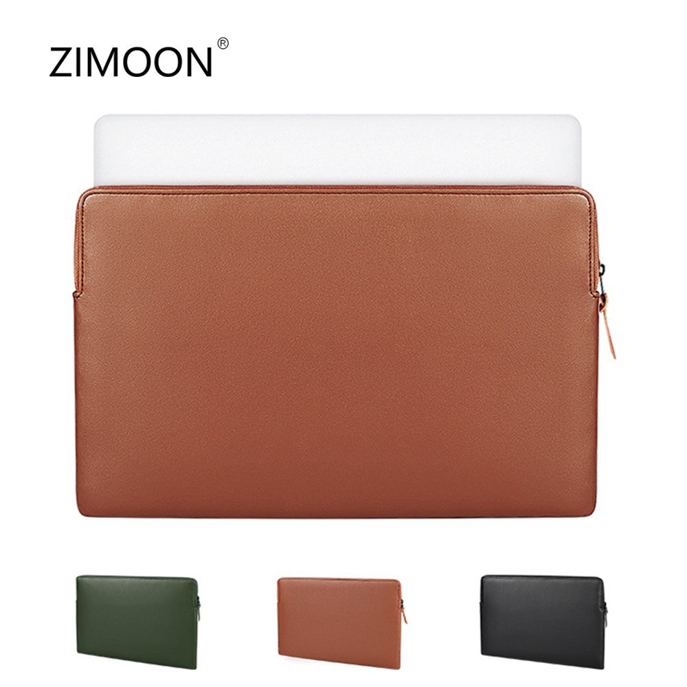 Bolsa De Laptop De Couro PU Com Porta Notebook Para Macbook Case 13/14 ...