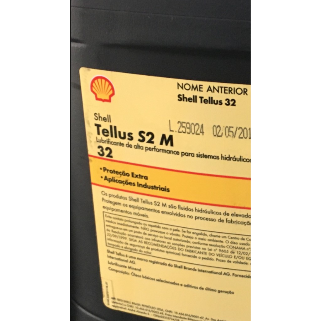 oleo shell tellus 32 para bombas seladora a vacuo e sistemas hidraulico ...