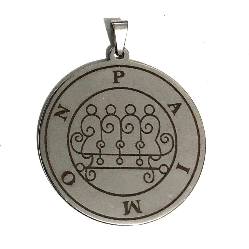 Selo Goetia Tradicional Daemon Asmodeus Banhado em Ouro 10x10cm ...