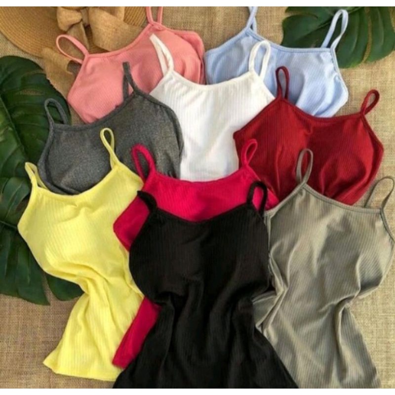 Kit 4Regata Feminina Malha Canelada com Bojo | Shopee Brasil