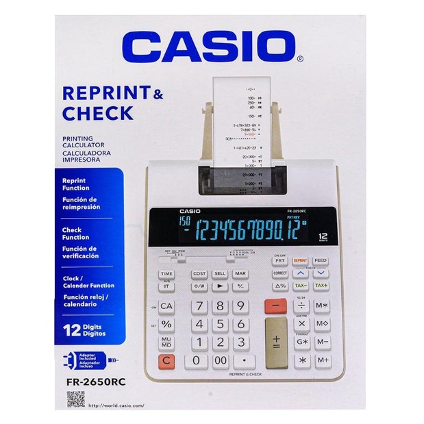 Calculadora Casio FR-2650RC Com Bobina Bivolt - Branco | Shopee Brasil