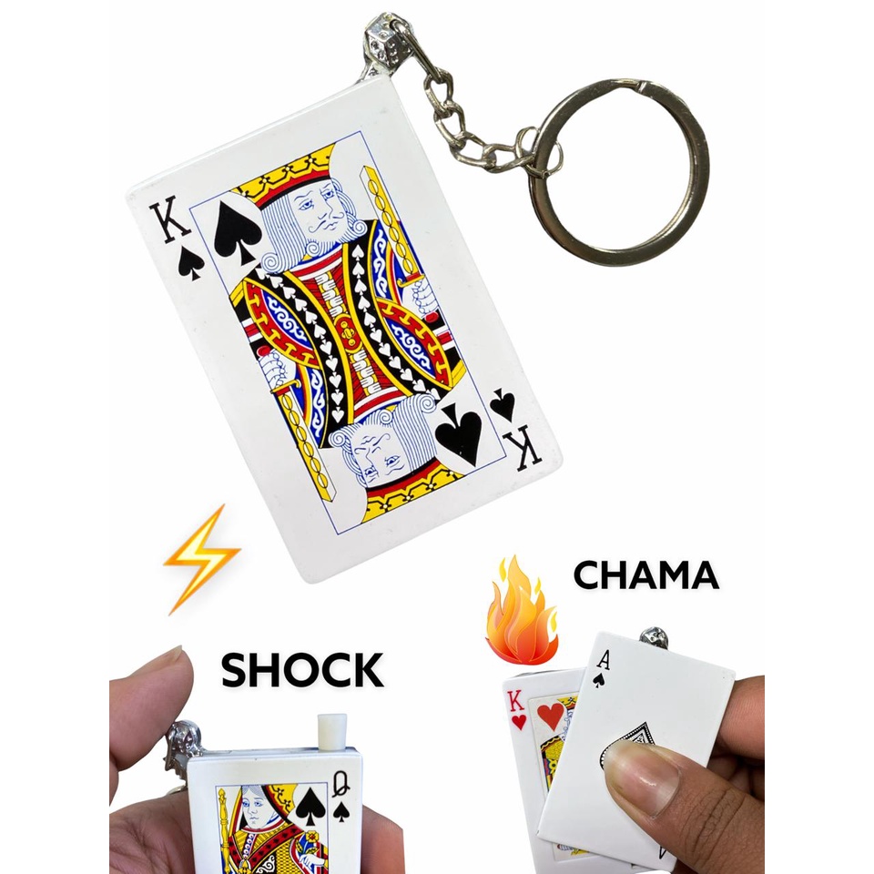 Isqueiro Poker Shock Baralho Recarregável Chaveiro Coleção - Escorrega ...