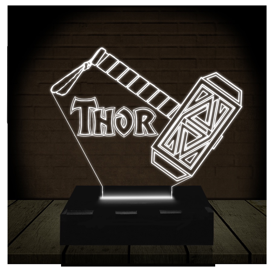 Luminária Led 3d Thor Martelo Mjolnir Heroi Marvel | Abajur | Shopee Brasil