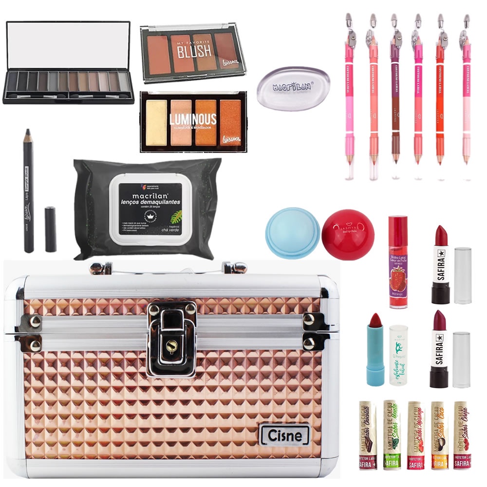 Kit Maquiagem Completo com Maleta KND155 | Shopee Brasil