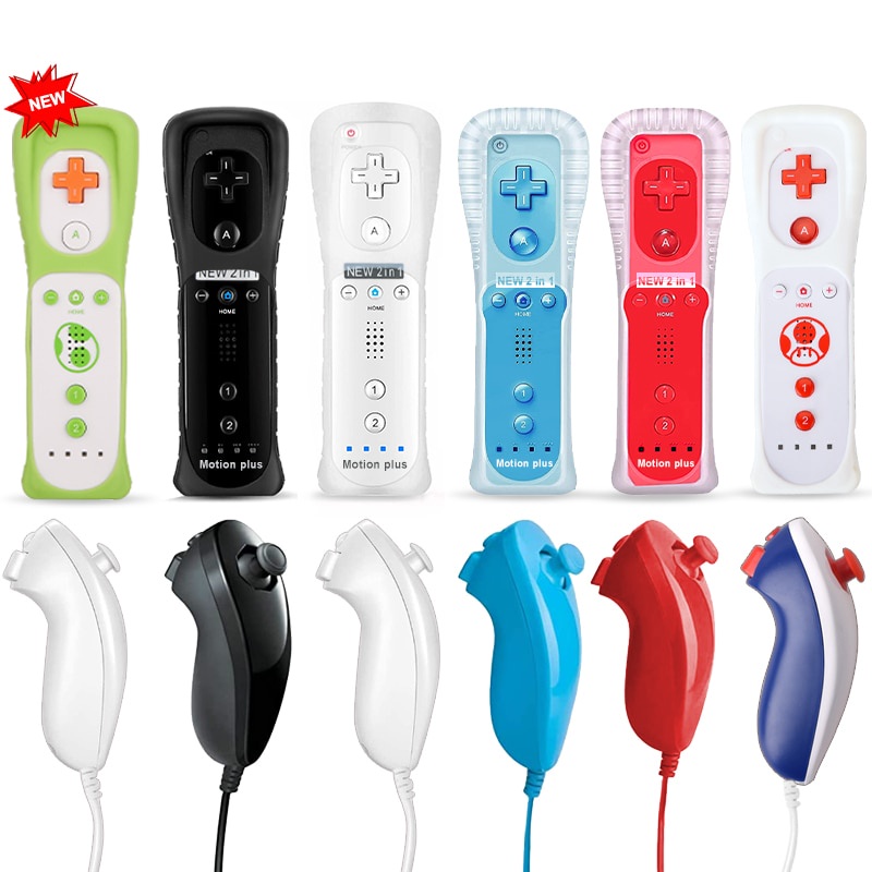 Controle Remoto Sem Fio Para Nintendo Wii Nunchuk 2 Em 1 Com Capa De ...