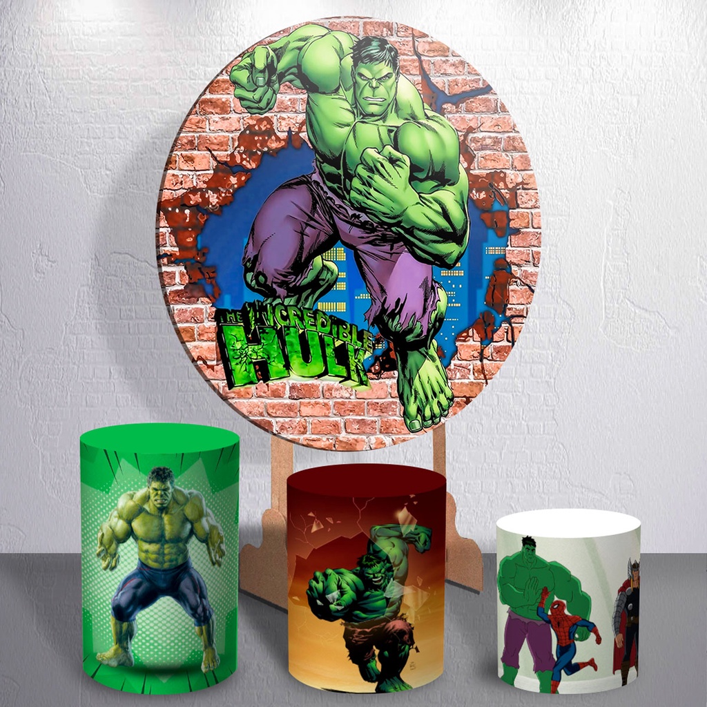 Kit Painel Redondo Hulk + Trio Capa de Cilindro 3d Sublimado | Shopee ...