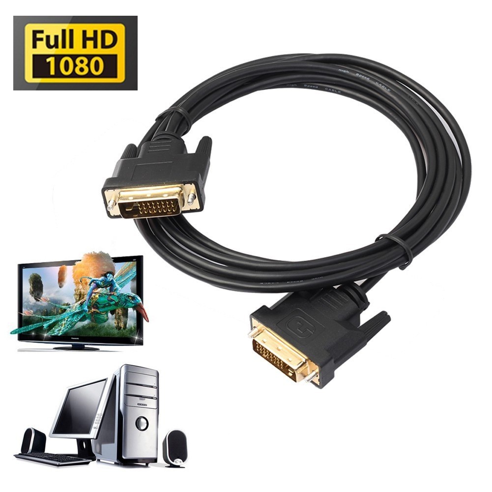 CABO DVI-D 24+1 GAMER 144HZ COMPATÍVEL MONITOR ACER GN246HL = DVI 24 + 1 PINOS MACHO X MACHO ...