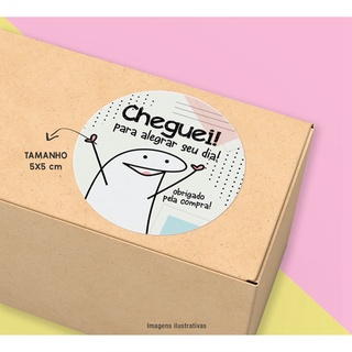 30 un Adesivos cheguei para alegrar seu dia Flork 5x5 | Shopee Brasil